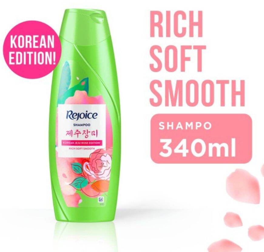 Rejoice Rich Shampoo 340 ml - Sampo Rejoice Anti Ketombe, Halus & Lembut, Rose Jeju 340ml ...
