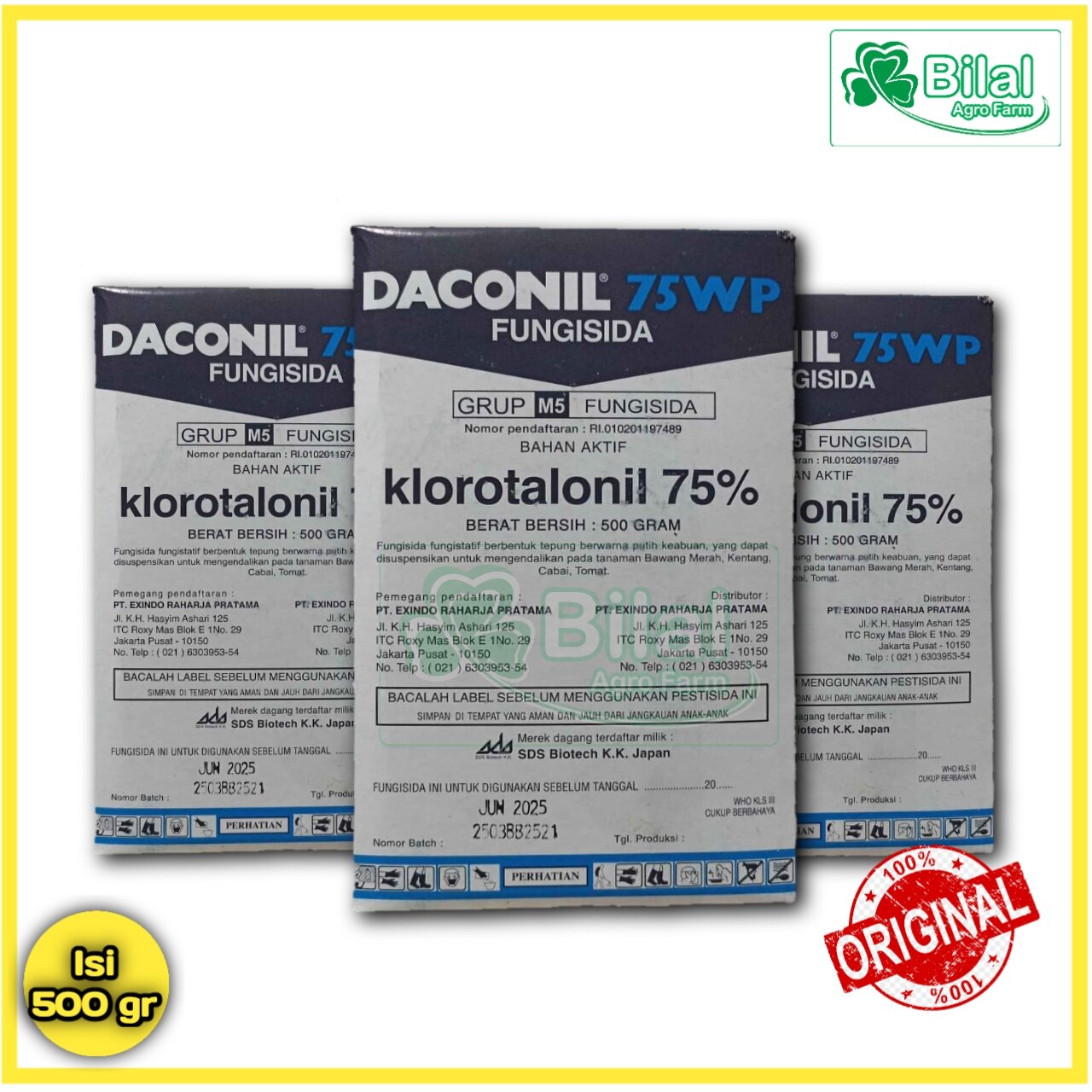 Fungisida Sistemik Daconil 75WP Klorotalonil 75% Kemasan 500 Gram | Lazada Indonesia