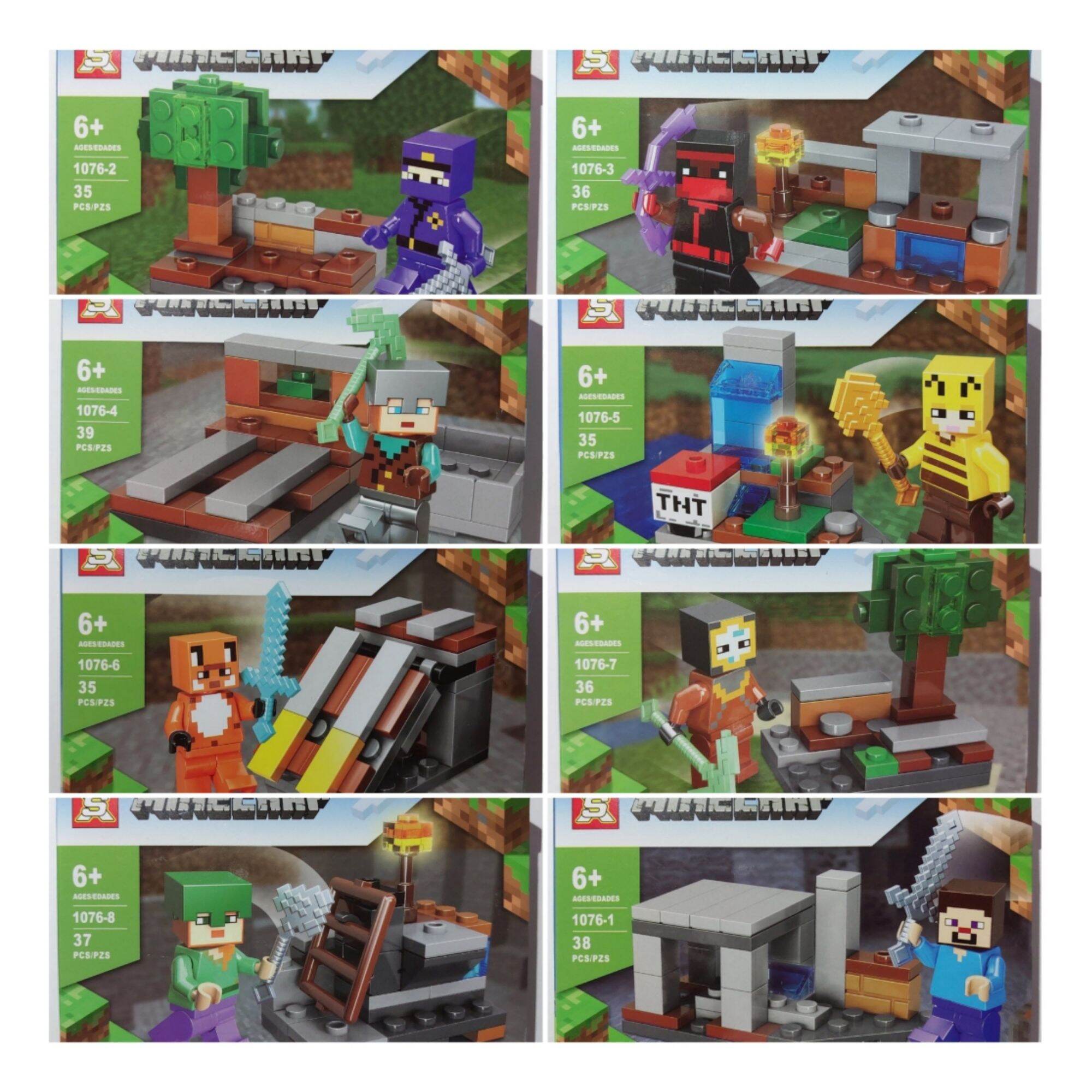 Mainan anak brick Minecraft my world 8 in 1 Mini figure | Lazada Indonesia