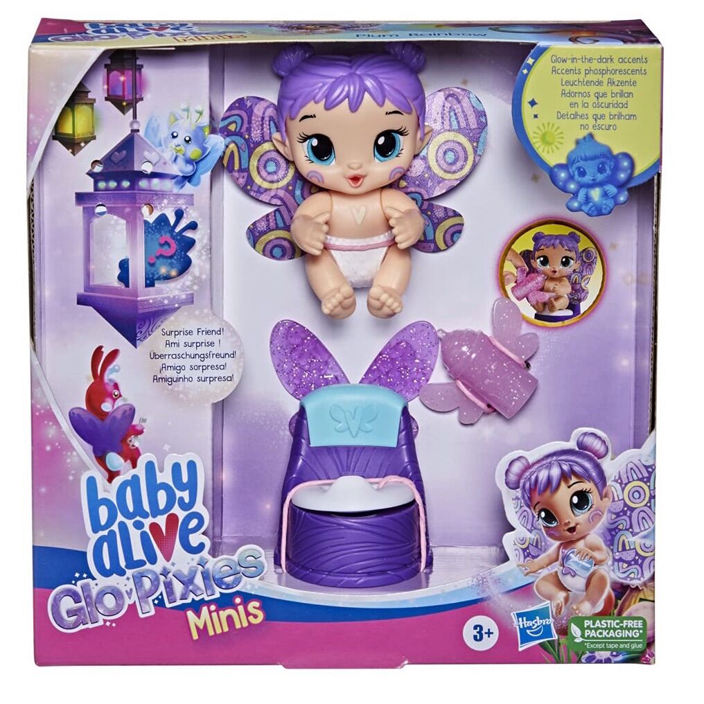 BABY ALIVE GLO PIXIES MINIS DOLL PLUM RAINBOW GLOW IN THE DARK HASBRO ...