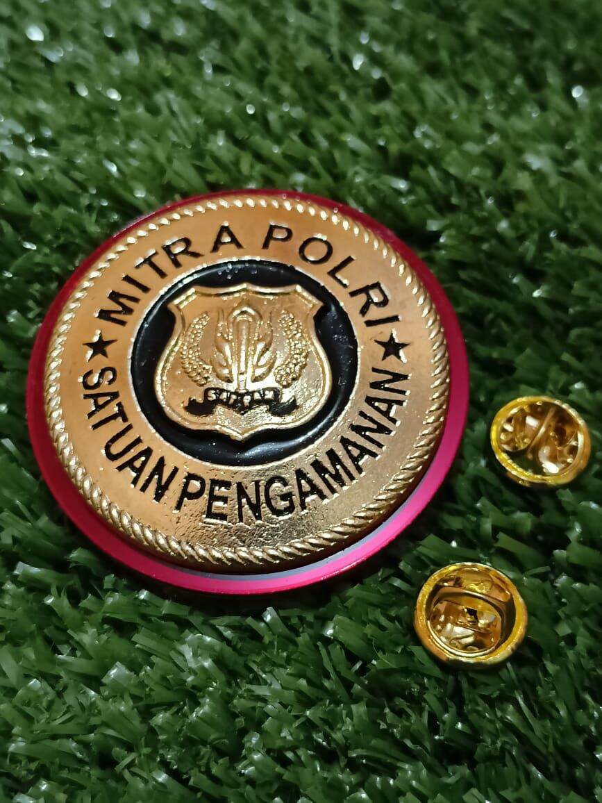 lencana mitra polri satpam gold paku | Lazada Indonesia