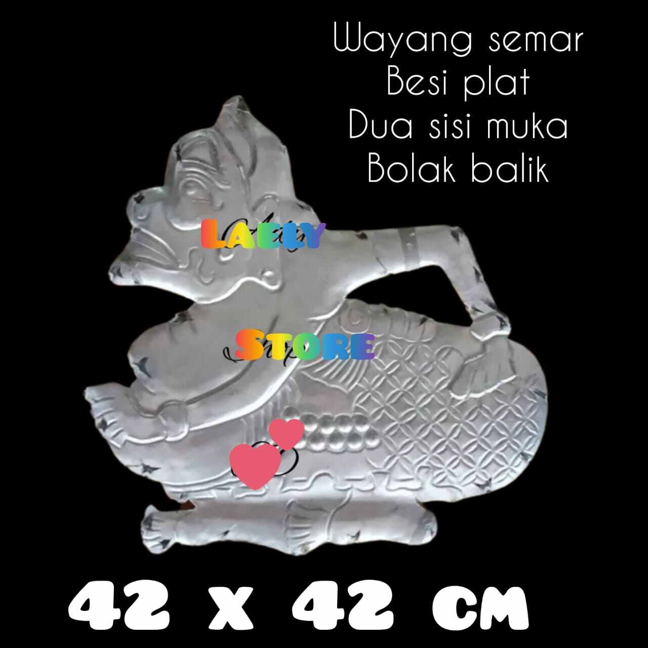 ornamen motif wayang semar besi plat ukuran 42x42cm hiasan pagar besi ...