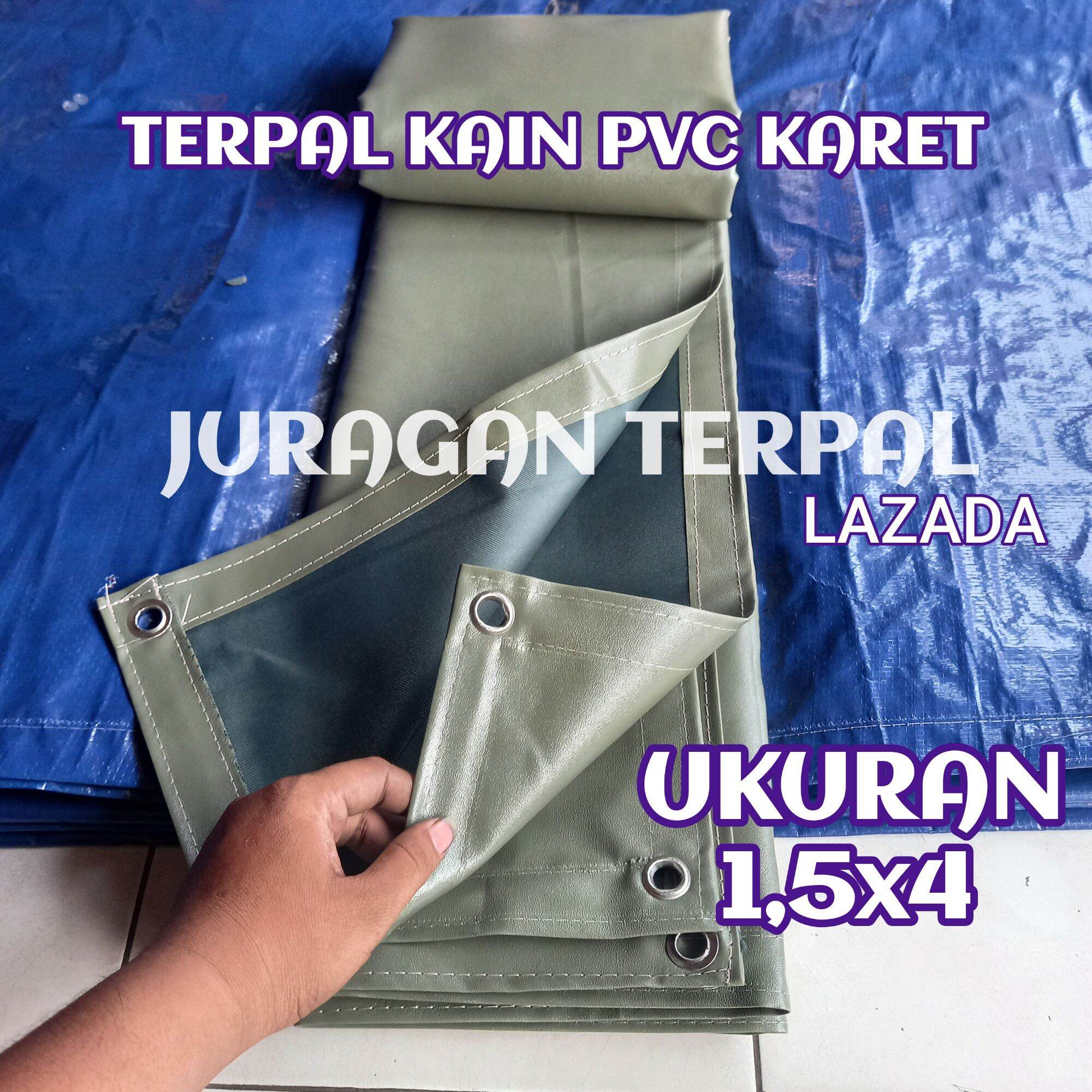 terpal kain cv tentara pvc karet ukuran 1,5x4 | Lazada Indonesia
