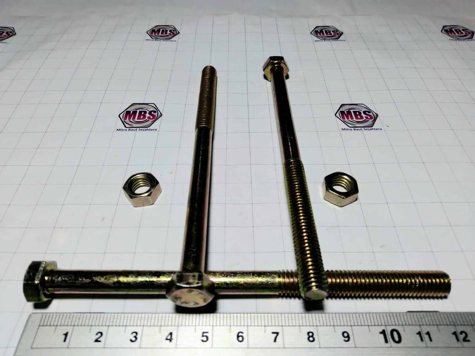 Baut Mur M8 x 120 Kuning / Baut Mur M8 x 120 Hex Kuningan Kunci 12 ...