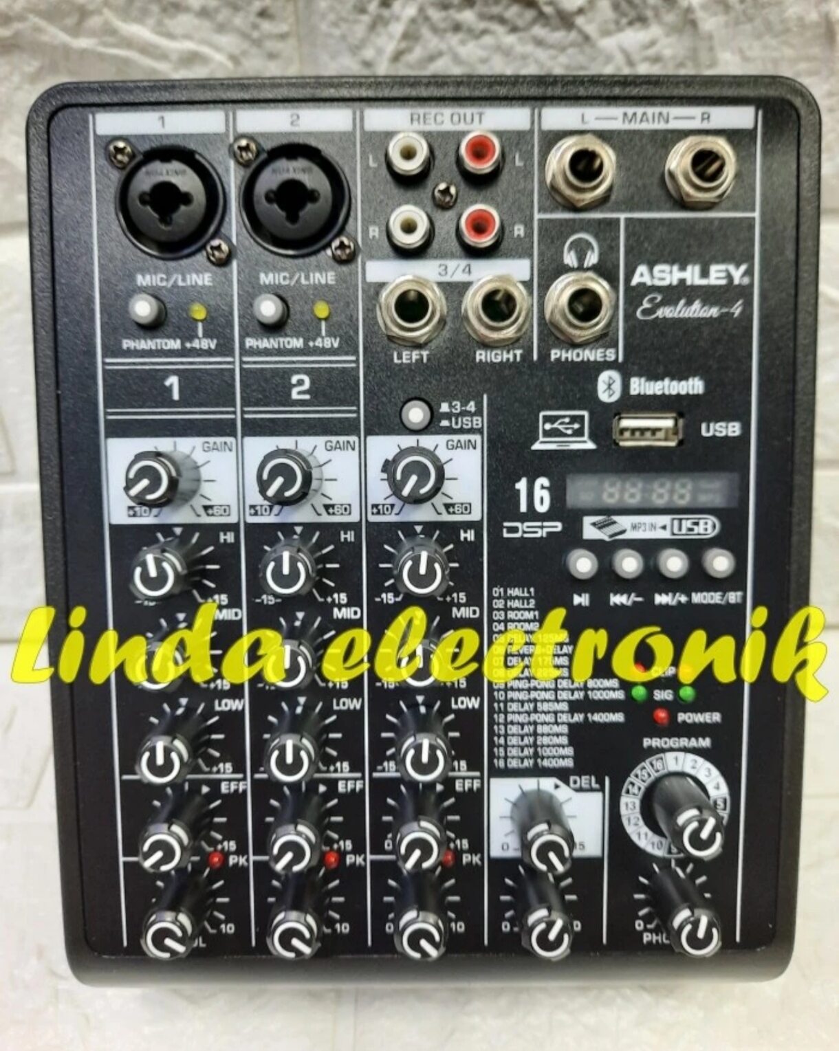 mixer Ashley evolution 4 4 channel 2 mono 2 stereo garansi original ...