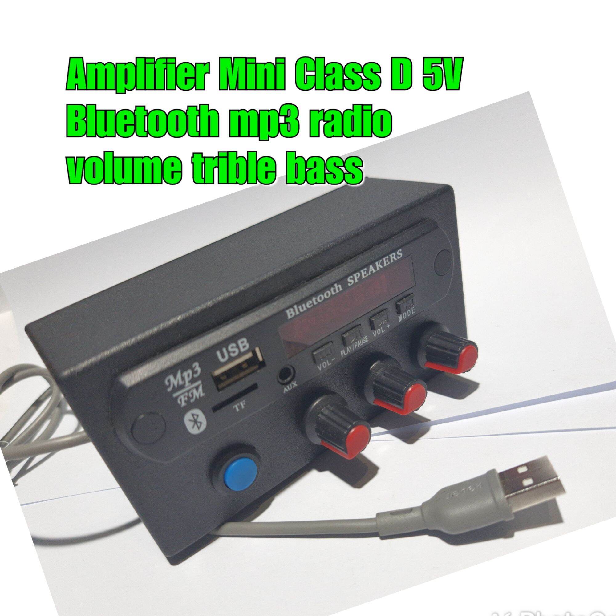 TTBDG Ampli Amplifier Mini Class D 5V Bluetooth Kartu Memori USB ...
