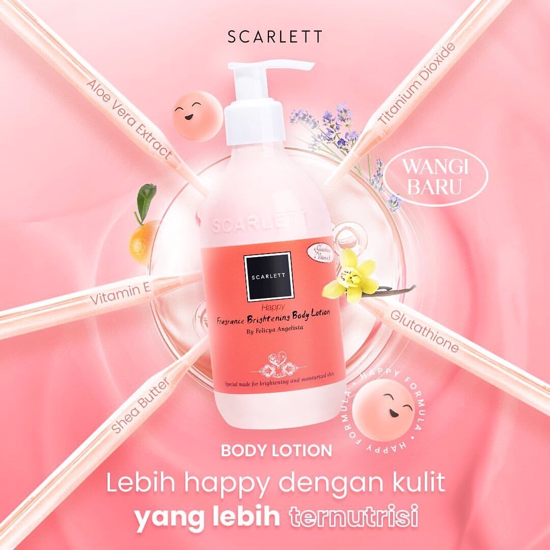 SCARLETT WHITENING Happy Series - Body Lotion Happy Body Serum Happy ...