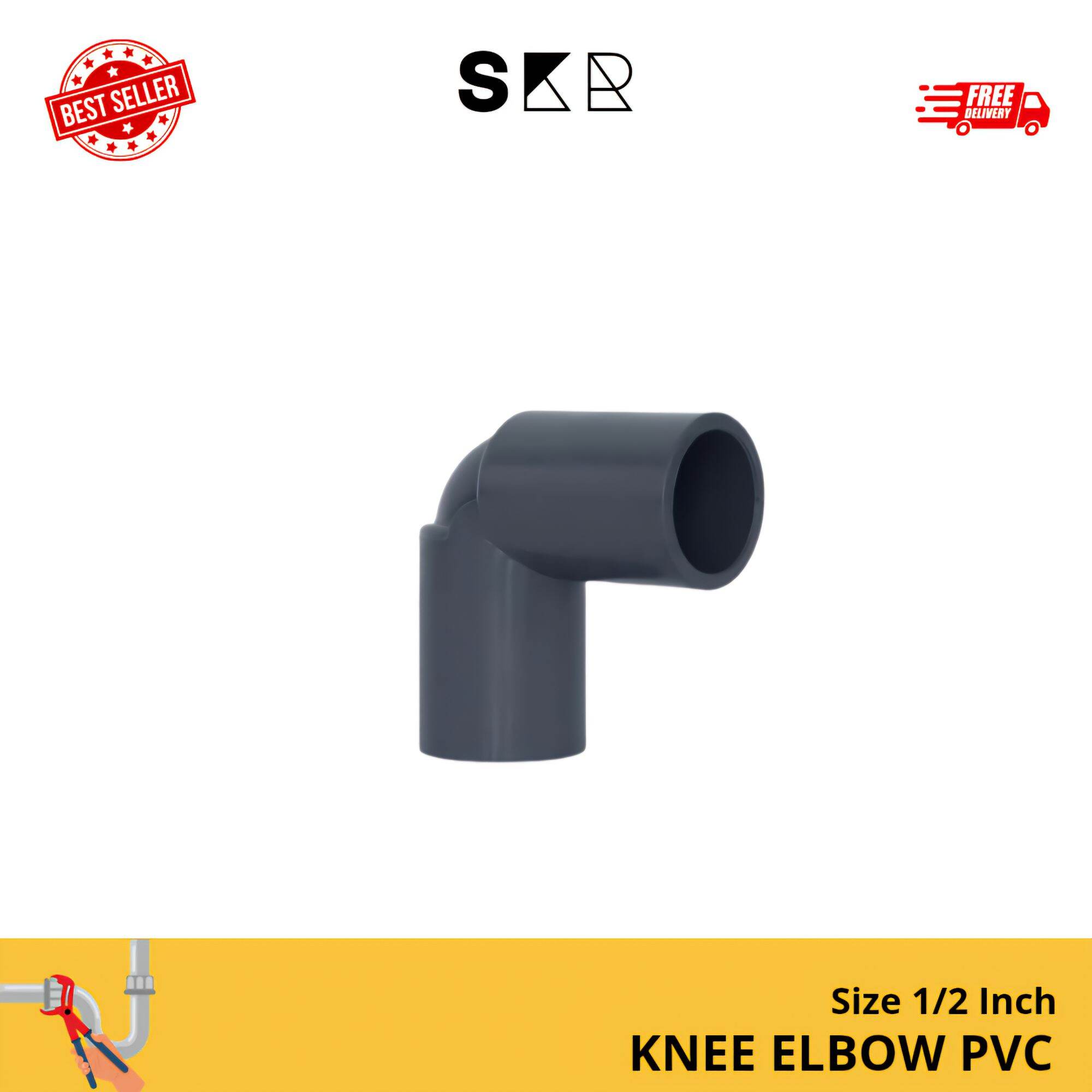 Knee PVC 1/2” knie knee Sambungan Pipa elbow penyambung pipa 1/2 inch ...