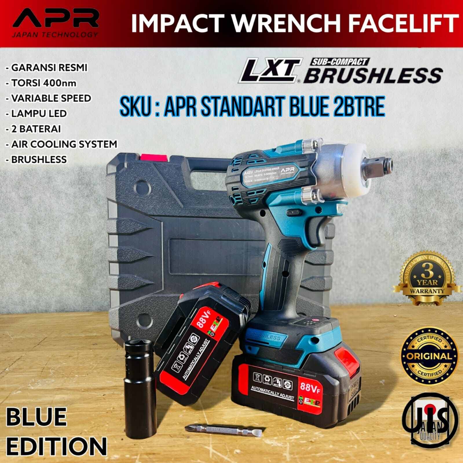 impact wrench facelift Apr 48V mesin pembuka baut 2 BATERAI APR JAPAN ...