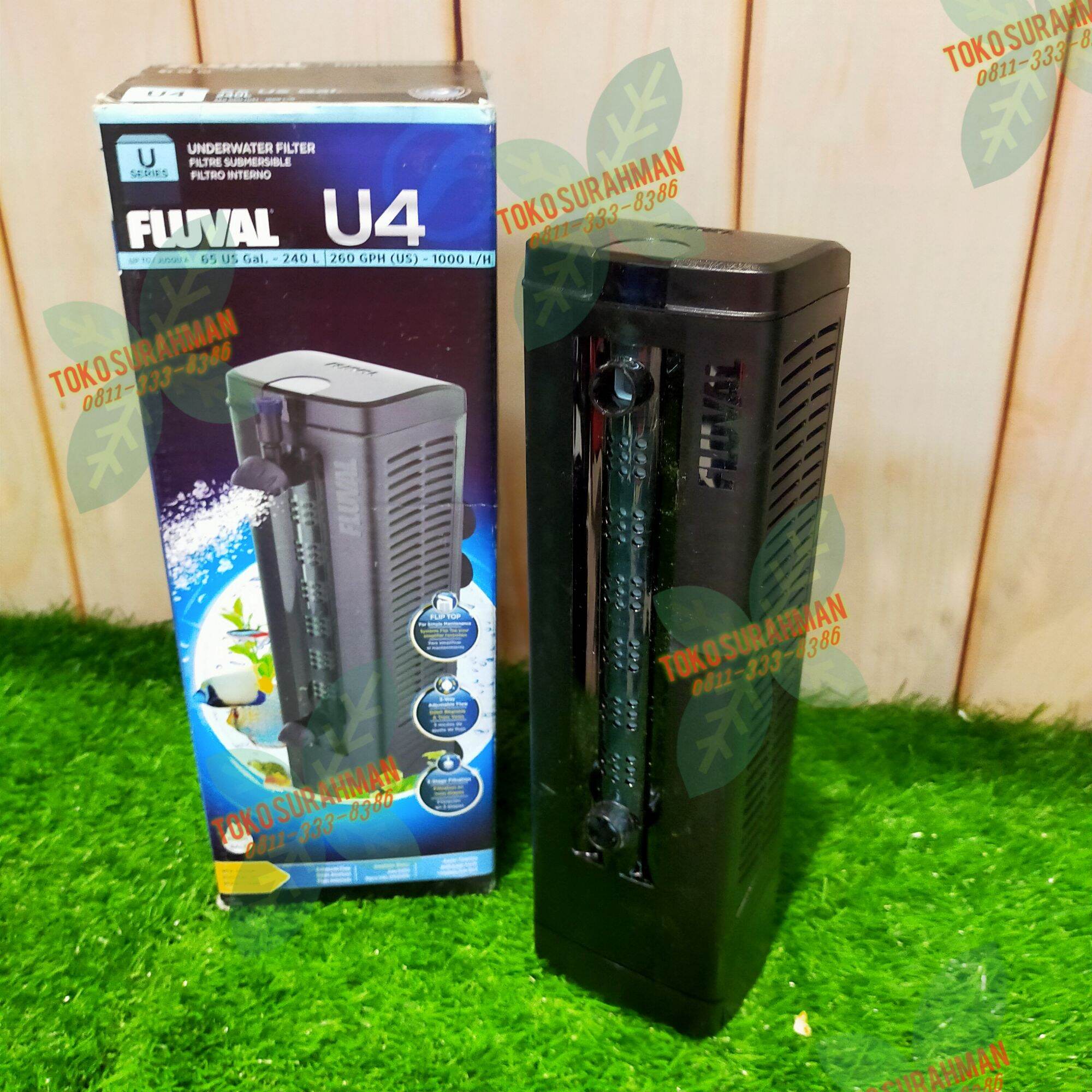 Filter Internal Aquarium Fluval U4 Air Tawar / Laut Kapasitas Up 240 L ...