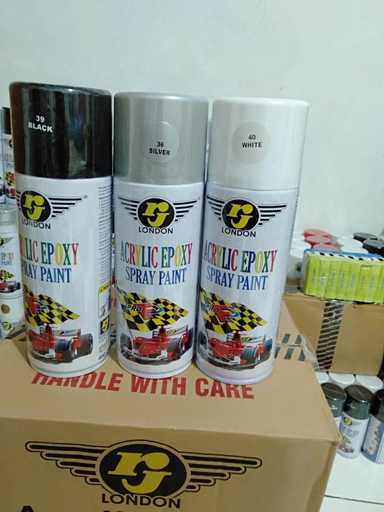 cat semprot rj london 400cc hitam kilap,putih,dan silver pylox pilox ...