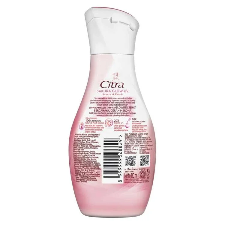 Citra UV Hand Body Lotion Supple & Bright Sakura with Collagen - 210ml ...