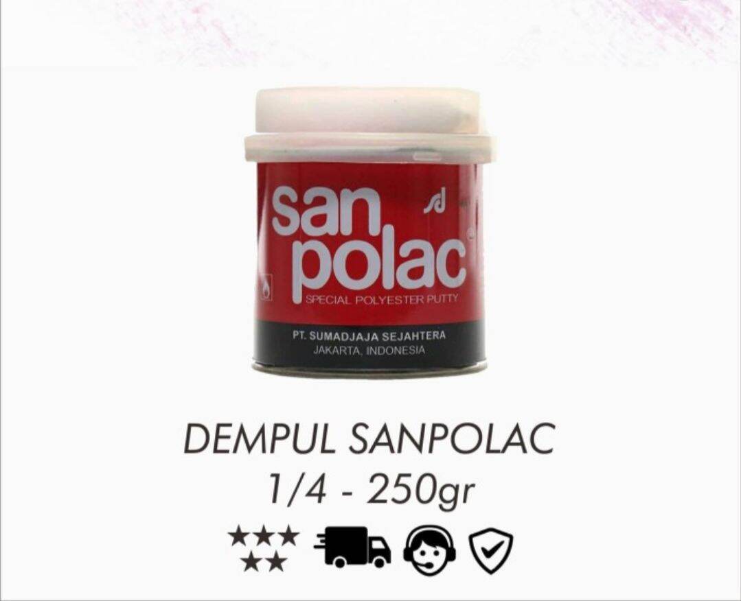 Dempul mobil/ motor/ mebel Sanpolac 1/4 kg 250 gr/ Dempul besi/kayu ...