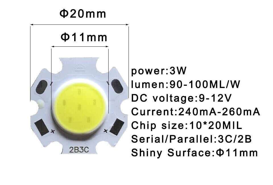 LED COB Bulb 20 Mm LED Chip Lampu Sorot Downlight | Lazada Indonesia
