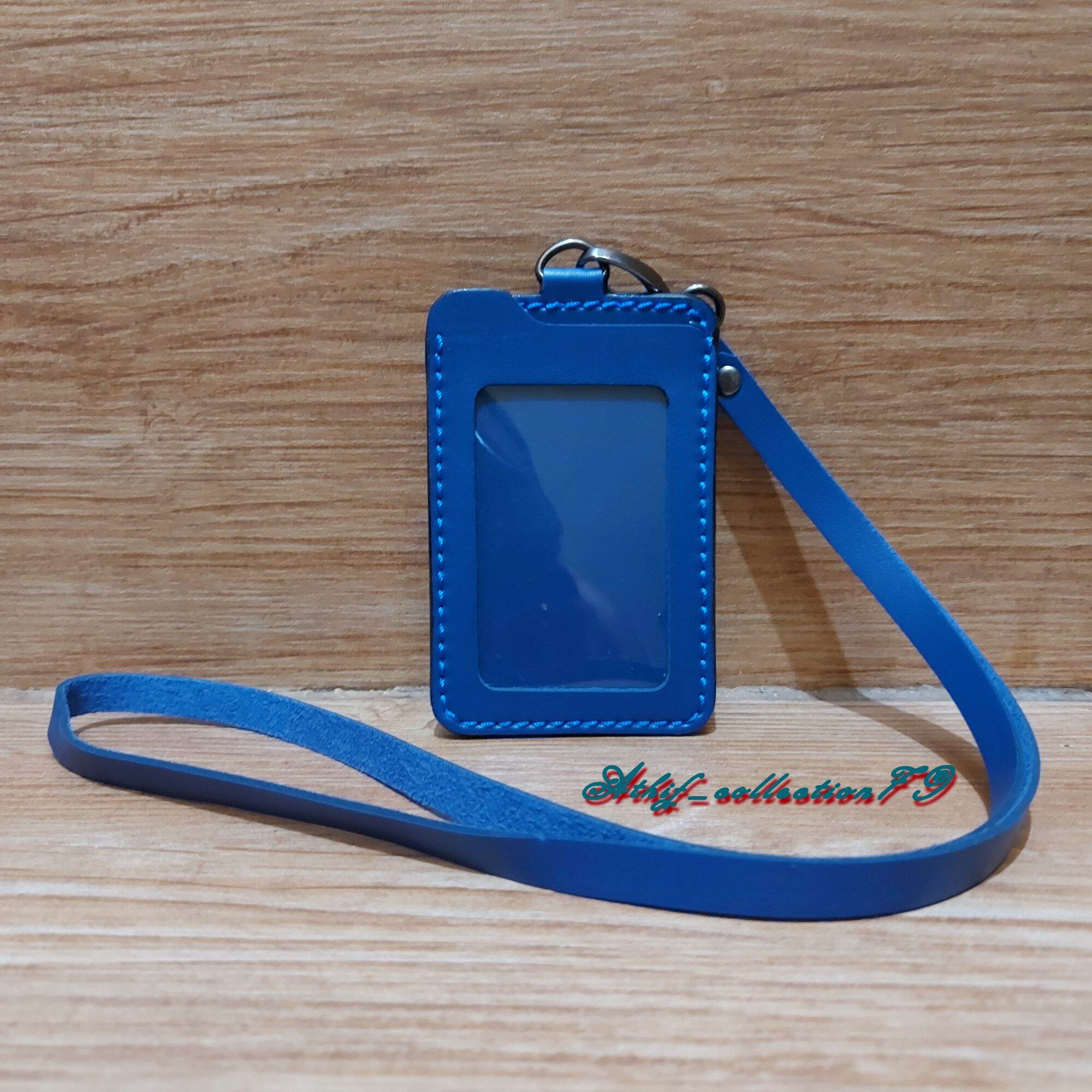 Tempat Id Card Kulit Polos Holder Id Card Polos Kulit Kalung | Lazada ...