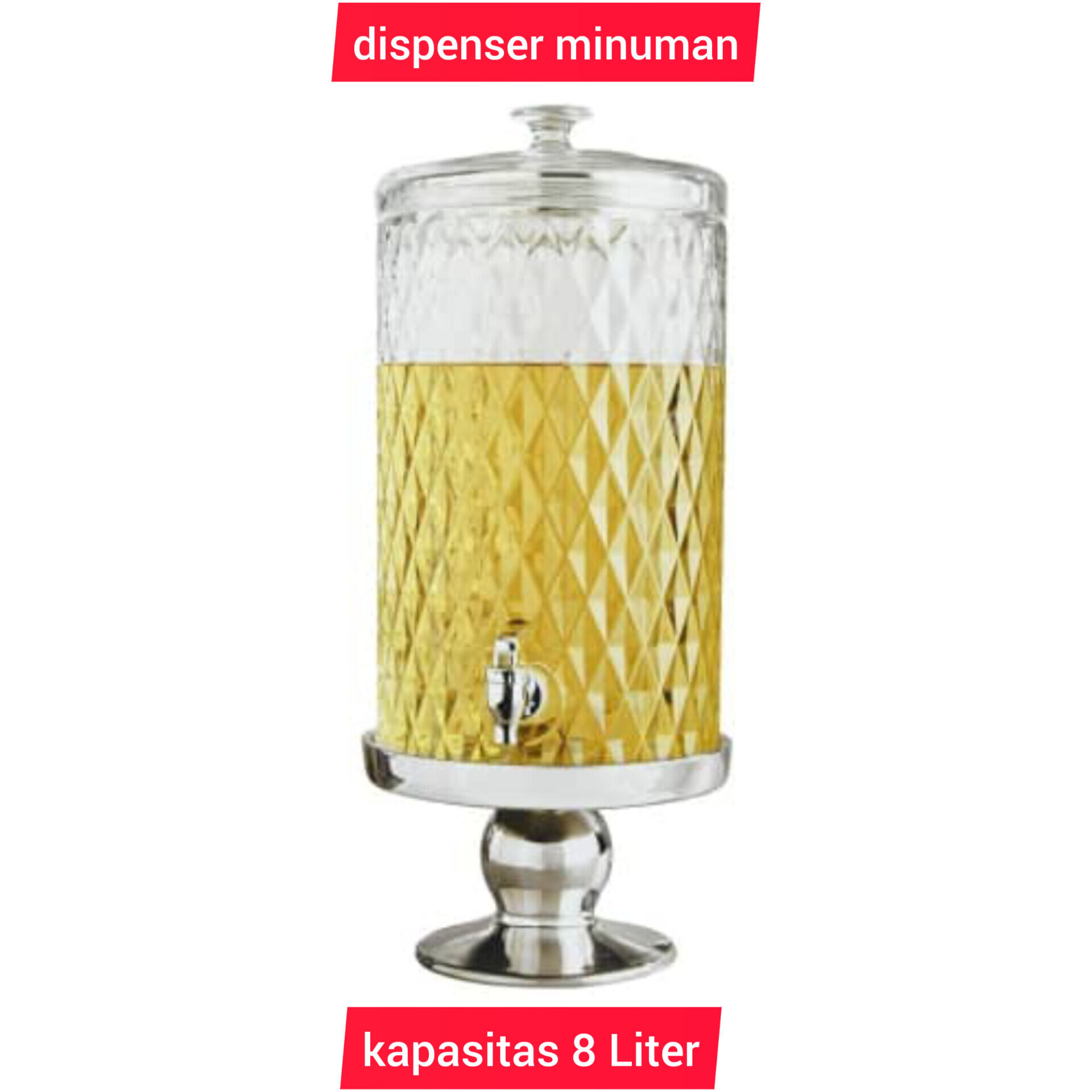 dispenser kaca bening mewah elegan tempat minum minuman water kapasitas ...