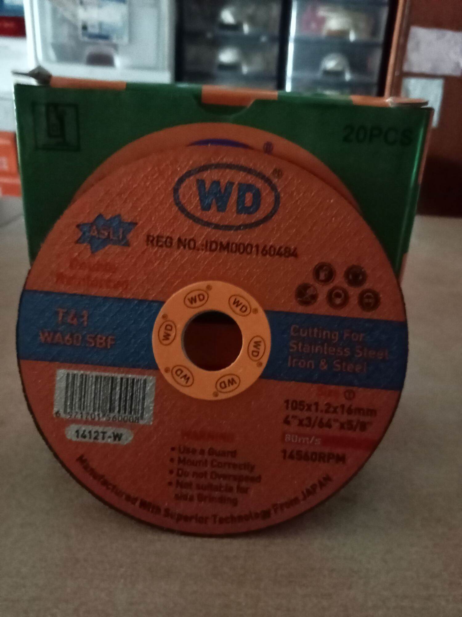 Batu Potong WD Cutting Tipis Mata Gerinda 4" Inch Gurinda Pak 20 Pcs ...