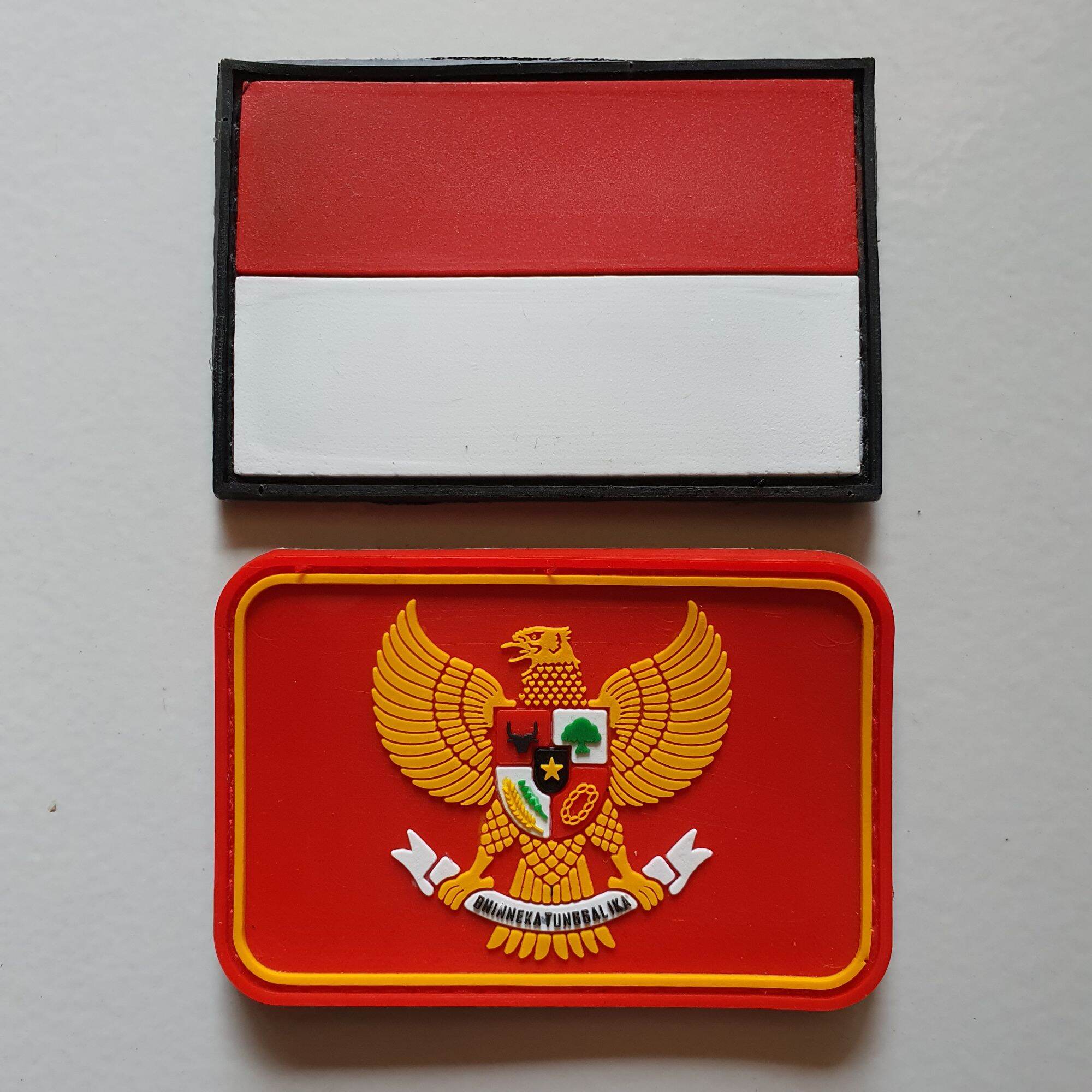patch rubber logo garuda plus bendera indonesia - rubber patch satu set ...