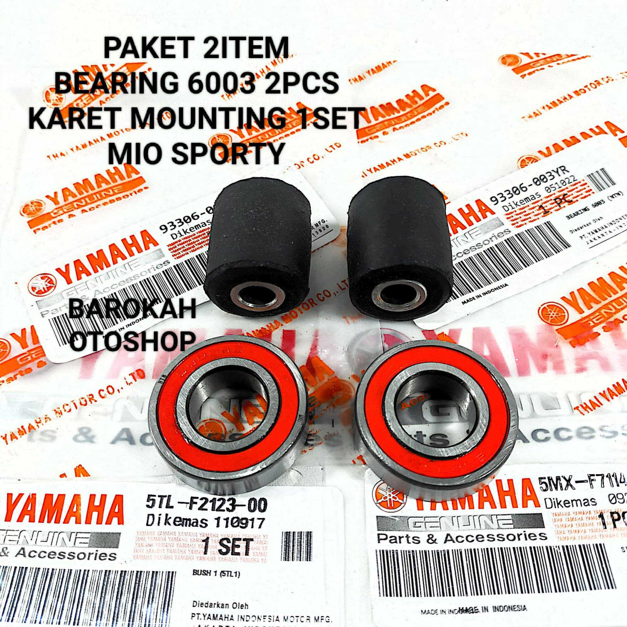 1set 2aitem Karet mounting+bearing 6003 mio sporty/mio smile/mio soul ...
