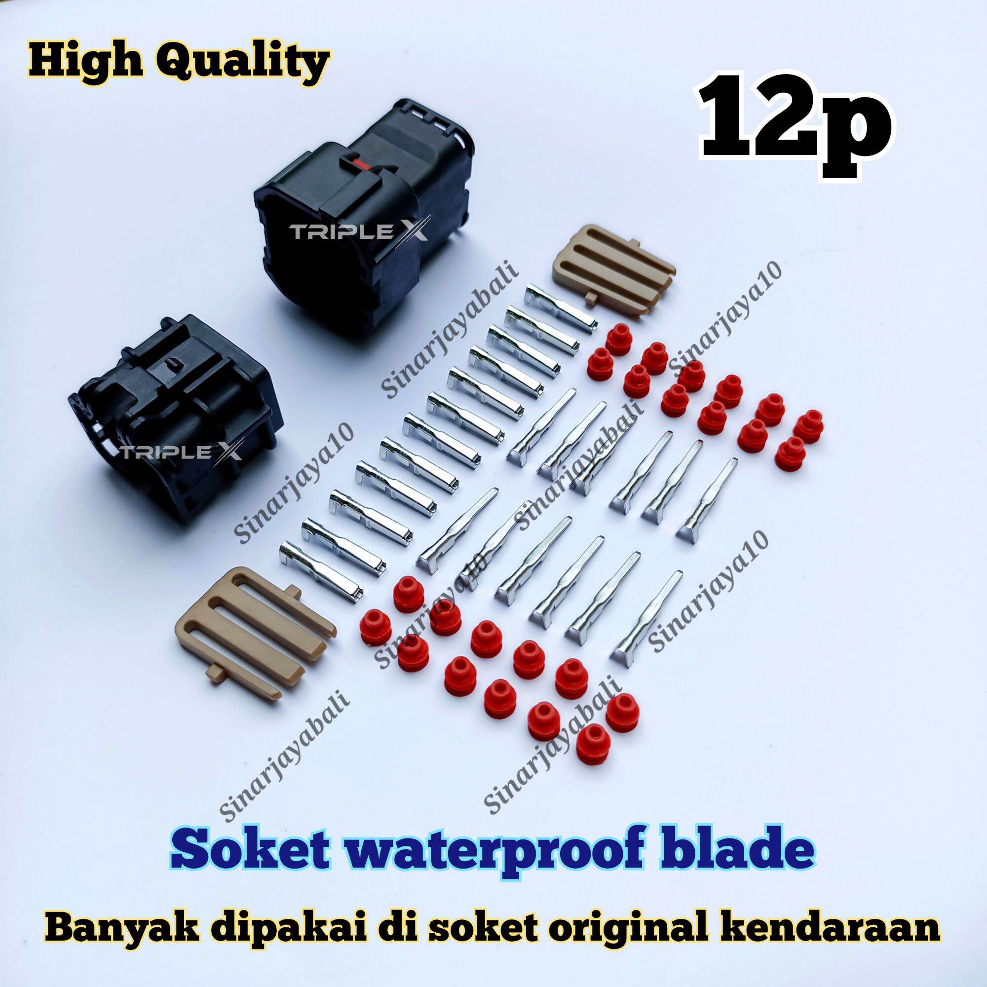 soket 12p waterproof socket 12pin anti air konektor sambungan 12 p pin ...