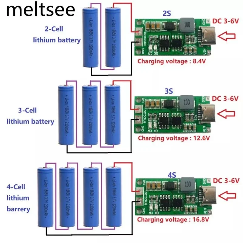 18650 Lithium Battery Multi-Cell 2S 3S 4S Type-C | Lazada Indonesia