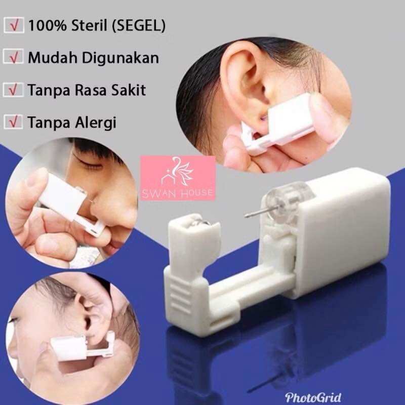 Alat Tindik Telinga Kuping Hidung Piercing Steril Tidak sakit BONUS ...