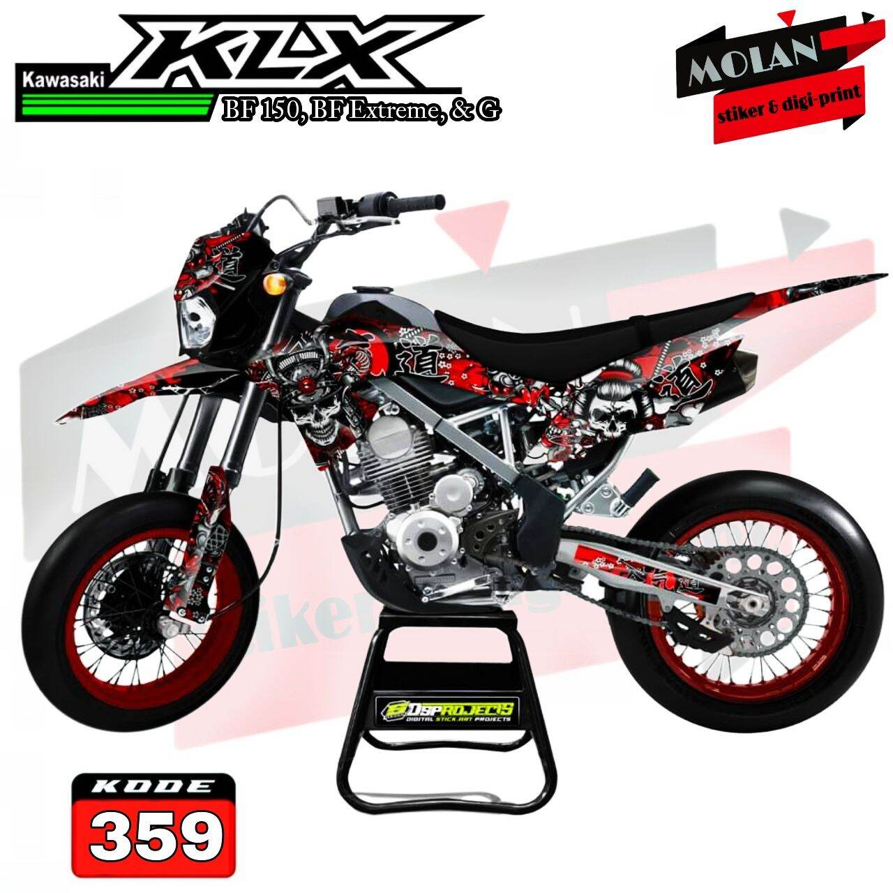 Decal Sticker Striping Variasi Fullbody KLX BF 150 - KLX BF Extreme ...