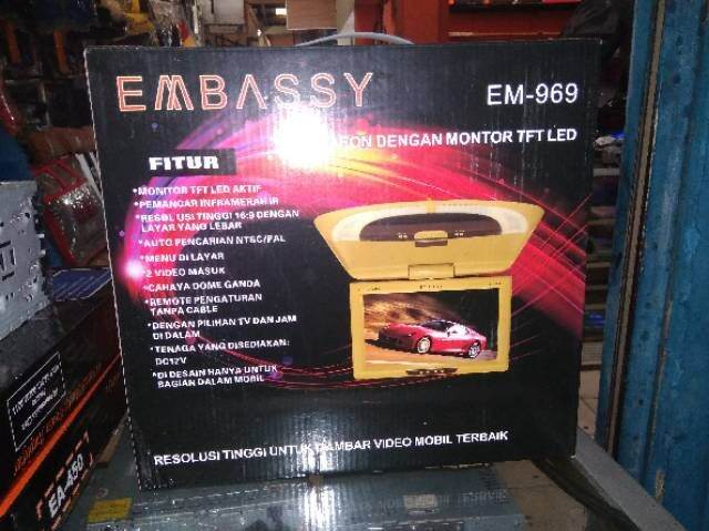 tv monitor atap plafon mobil roof tv monitor embassy 15 inch 9 inch 11 ...