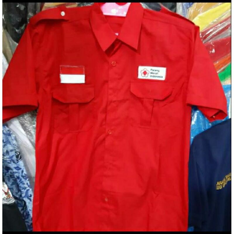 KEMEJA PMI MERAH PENDEK | Lazada Indonesia
