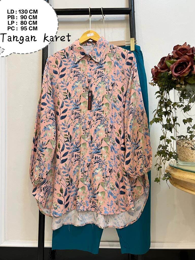 SETCEL TUNIK RAYON SULTAN JUMBO 2024 LD : 130 CM (MUAT SAMPAI BB 100 KG ...