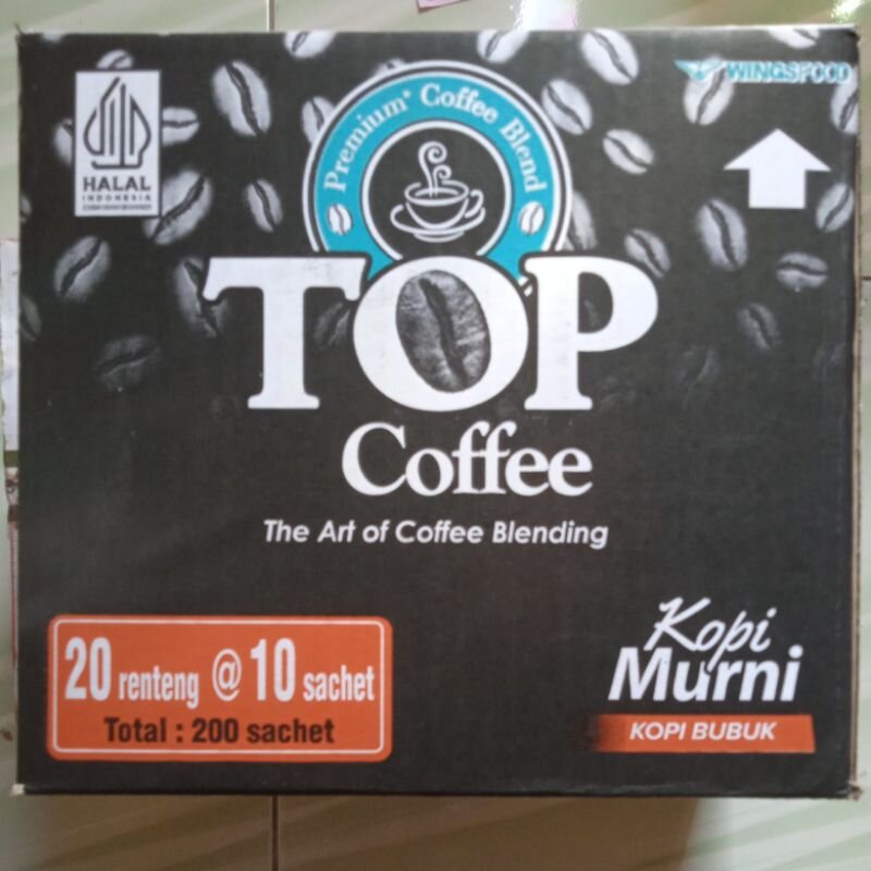 Top Coffee kopi Murni kopi Bubuk Sachet 1 Dus isi 20 Renteng/10 Sachet ...