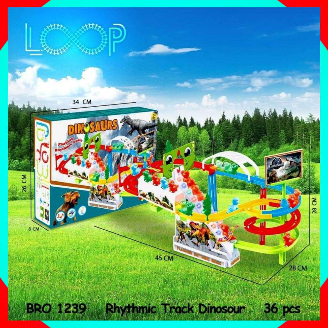 Mainan Anak dinosaurus Track Tangga Slide Seluncur Perosotan Jalur ...