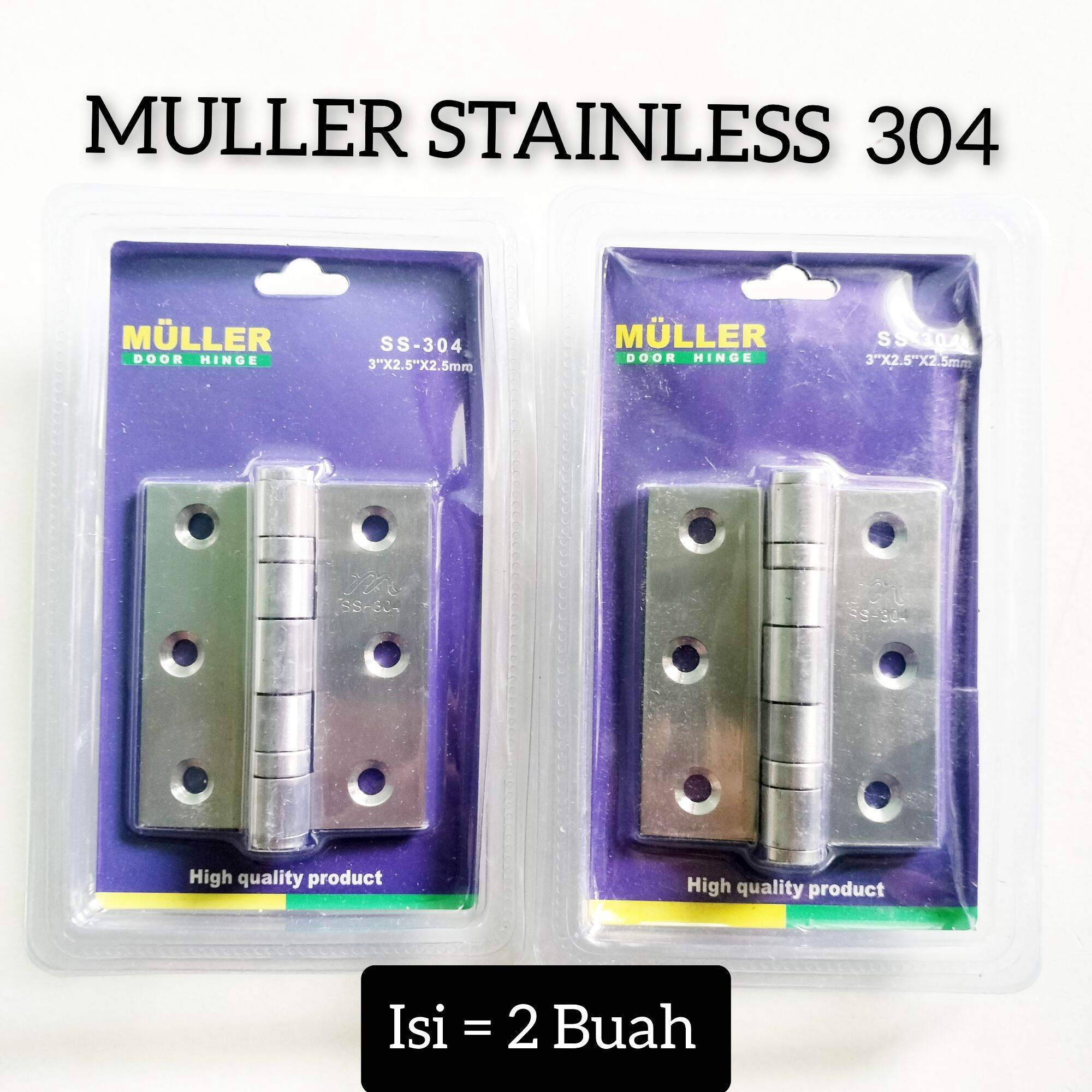 [ Isi 2 Buah MULLER ] High Quality engsel pintu stainless 5 inch 4 inch ...