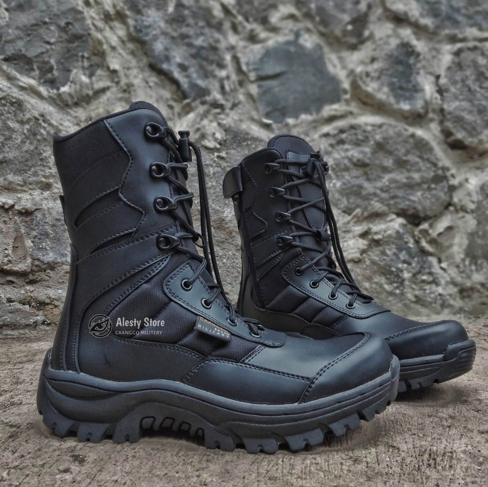 Sepatu pdl tni polri dan security terbaru 2024 ujung besi tinggi 8 inc ...