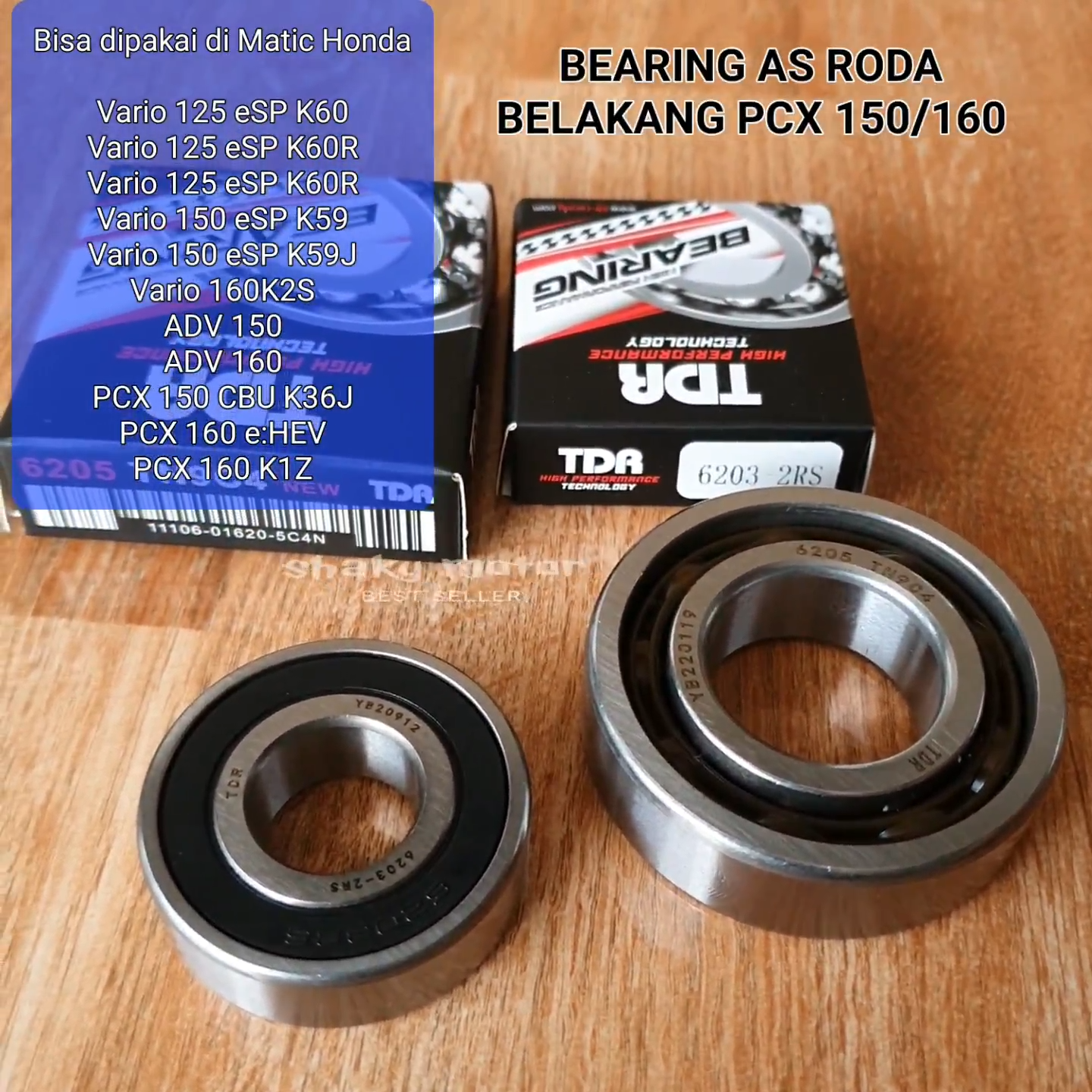 BEARING AS RODA BELAKANG PCX 150/PCX 160/ADV 150/ADV 160/VARIO 125 ESP/150/VARIO 160 KANAN KIRI ...