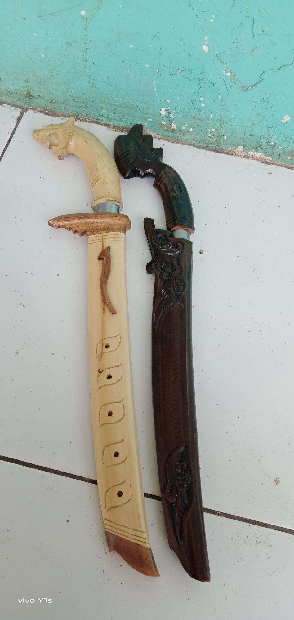 2 model golok sembelih gagang singa dan arjuna/pisau dapur pemotong ...