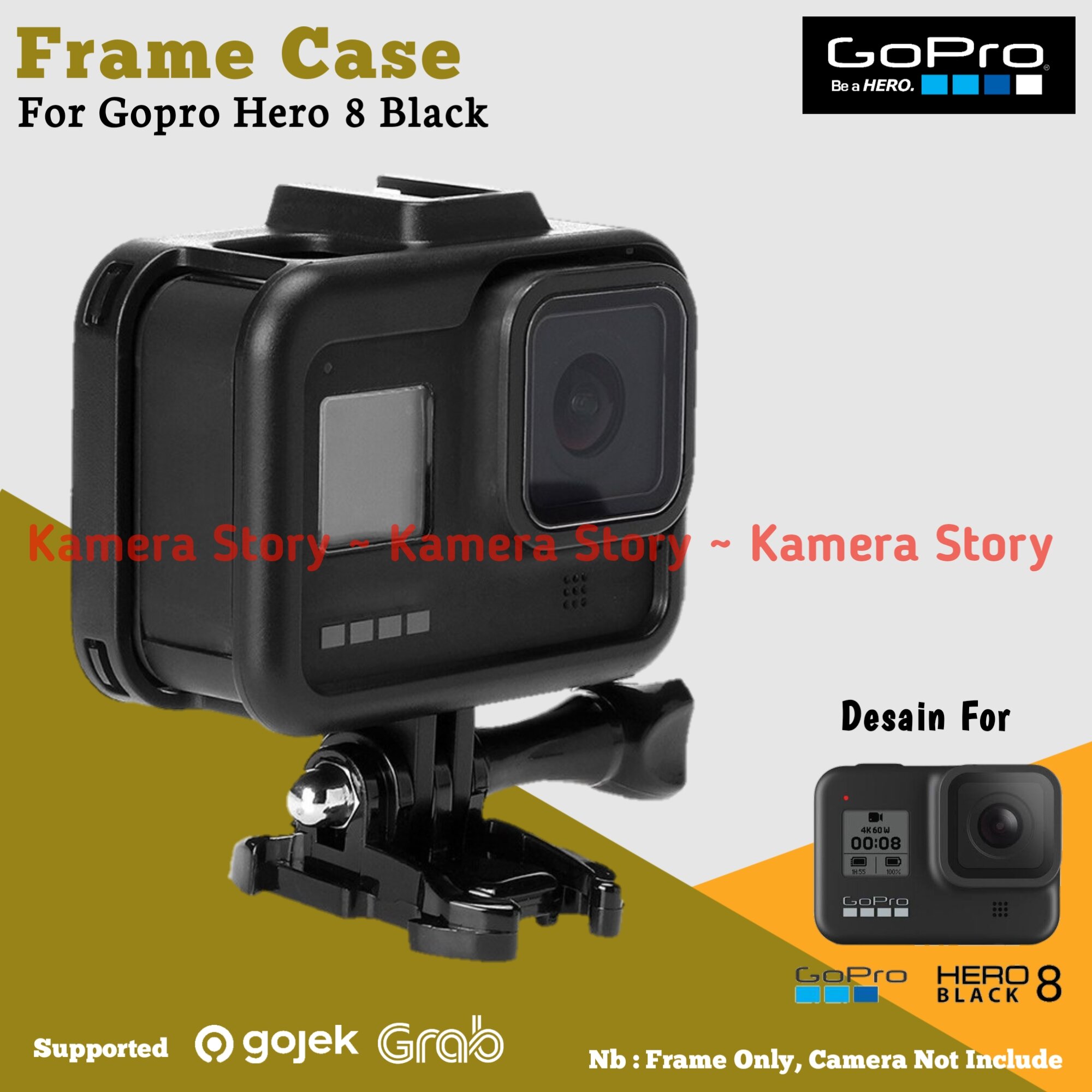 Plastic Protector Bumper Frame Case Mount For GoPro Hero 8 Casing with ...