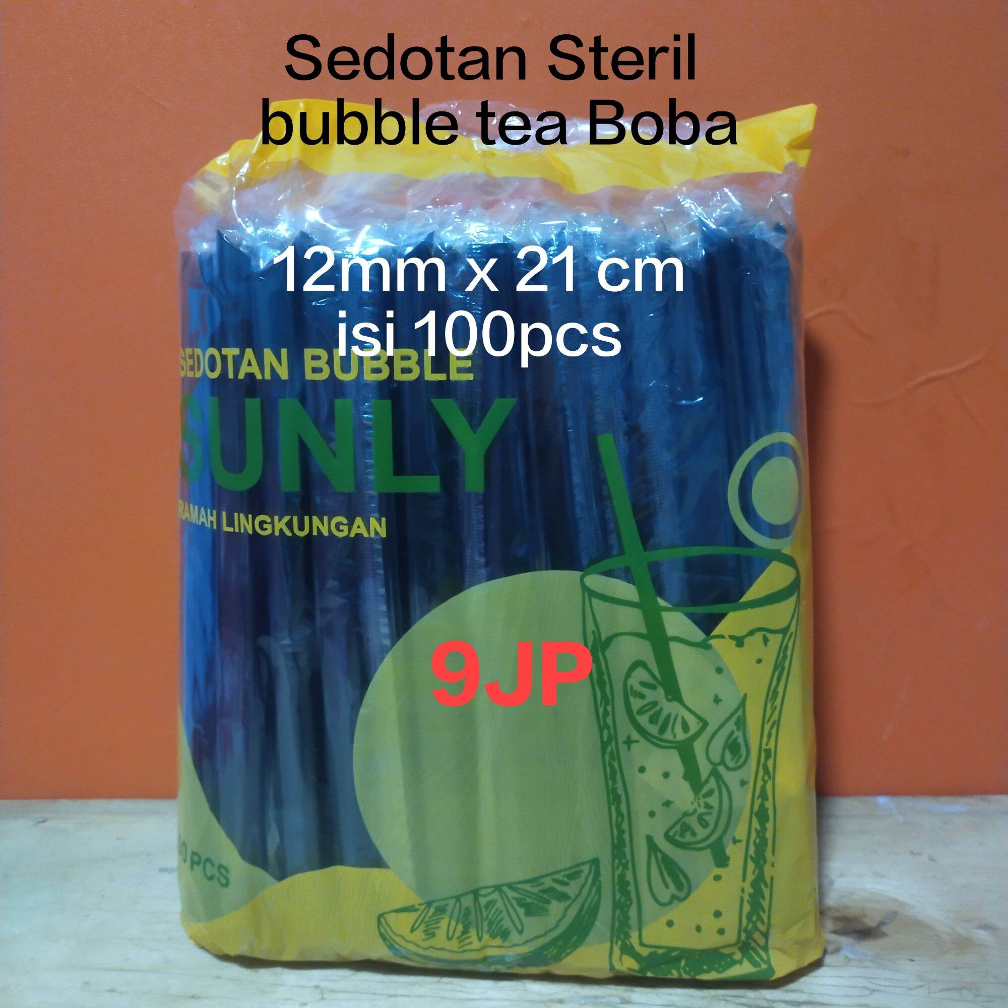 Sedotan Steril Bubble Tea Boba Hitam 12mm x 21cm isi 100pcs | Lazada ...