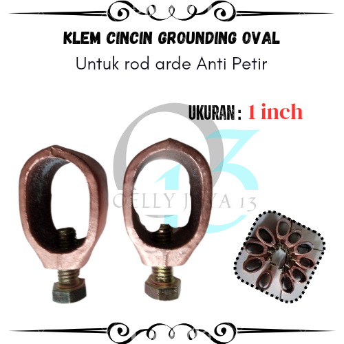 Klem Cincin Grounding Oval "1 inch" | Klem Grounding Stik Rod Bonded ...