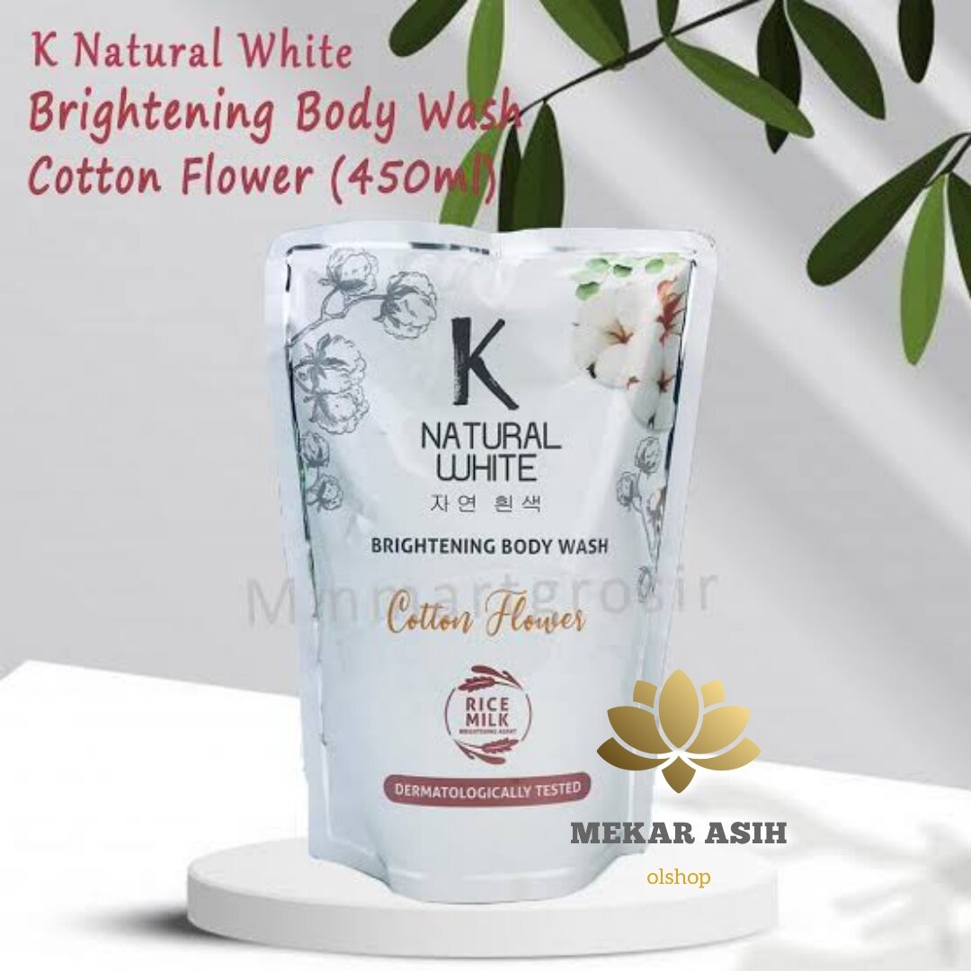 K NATURAL WHITE Body Wash Cotton Flower Pouch 450ml | Lazada Indonesia