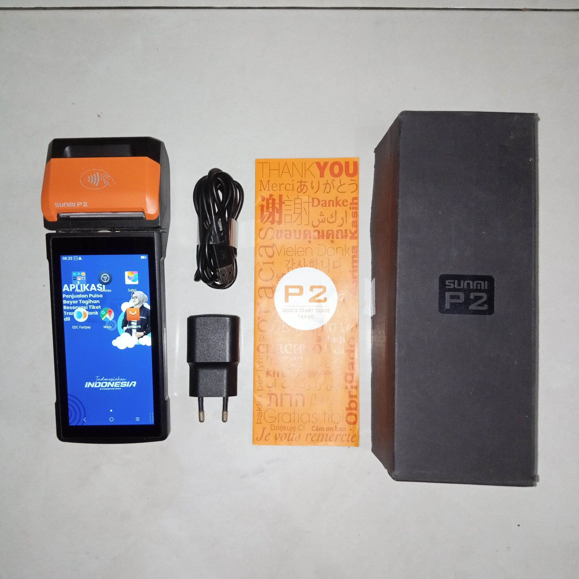 Mesin EDC Fastpay Sunmi P2 Original Tarik Tunai Transfer PPOB Fullset ...