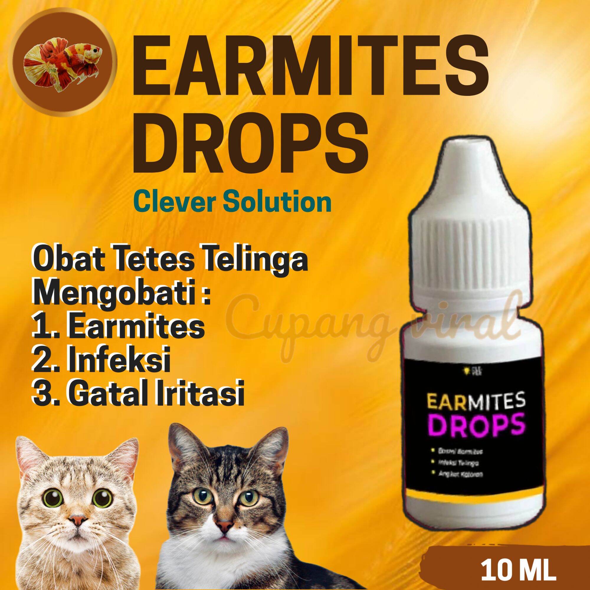 EARMITES DROPS - Obat Tetes Telinga Anabul Infeksi Gatal 10 ML | Lazada ...