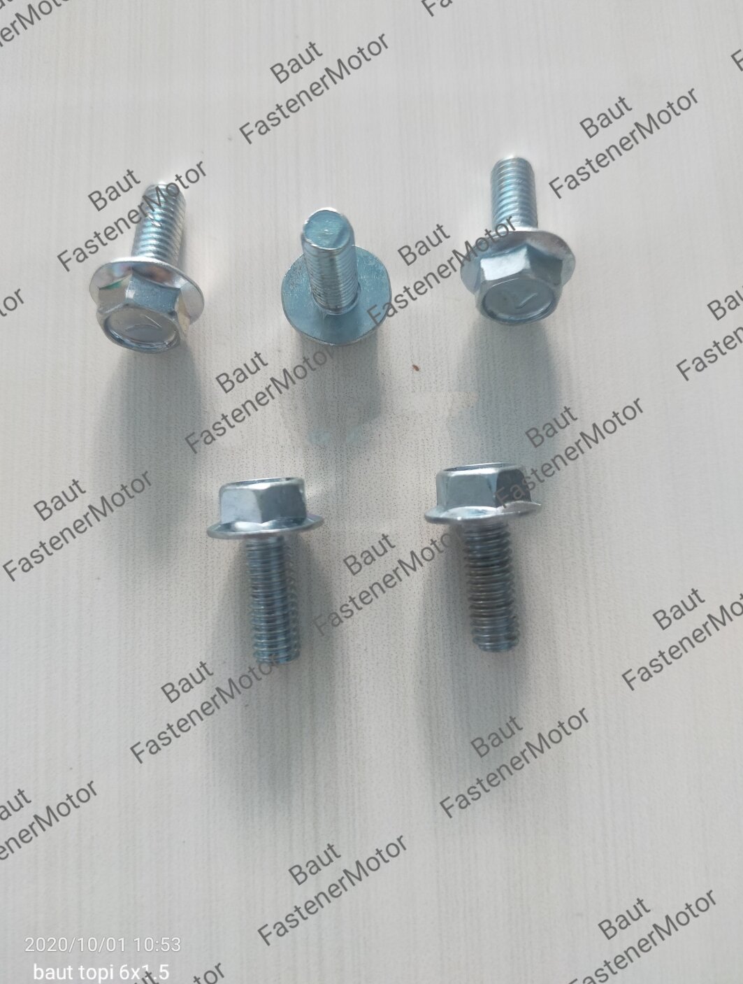 Paket 5 Pcs Baut Topi 10 Atau 6mm x 1,5cm Flange Bolt Kunci 10 | Lazada ...