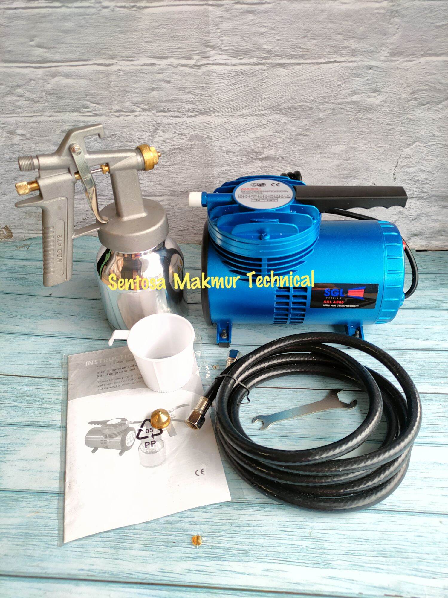 SGL 777A Mini Air Compressor Kompresor Set + Spray Gun Kit | Lazada ...