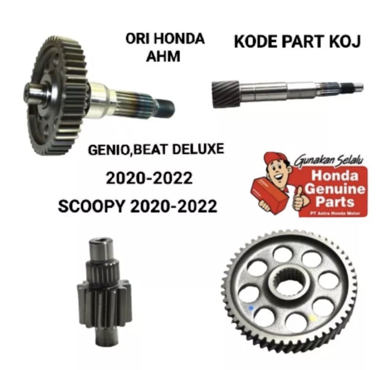 GIGI GIR GEAR RASIO KOMPLIT GENIO NEW BEAT LED DELUXE SCOOPY HONDA AHM ...