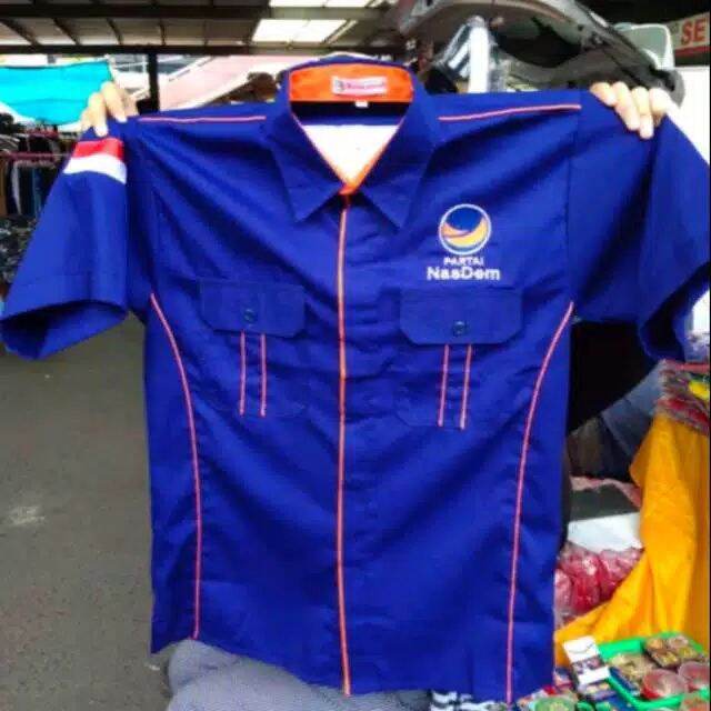 Kemeja seragam partai NASDEM full bordir | Lazada Indonesia
