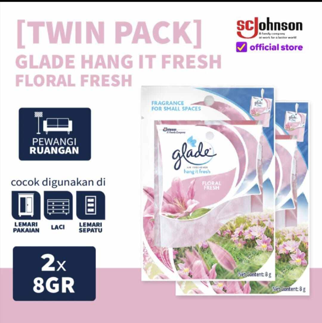 Glade Hang It Fresh Pengharum Lemari - Floral Fresh 8gr x 2 | Lazada Indonesia