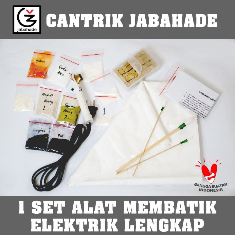 PAKET BATIK DIY CANTING ELEKTRIK LISTRIK PEWARNA KAIN LILIN KUAS ...