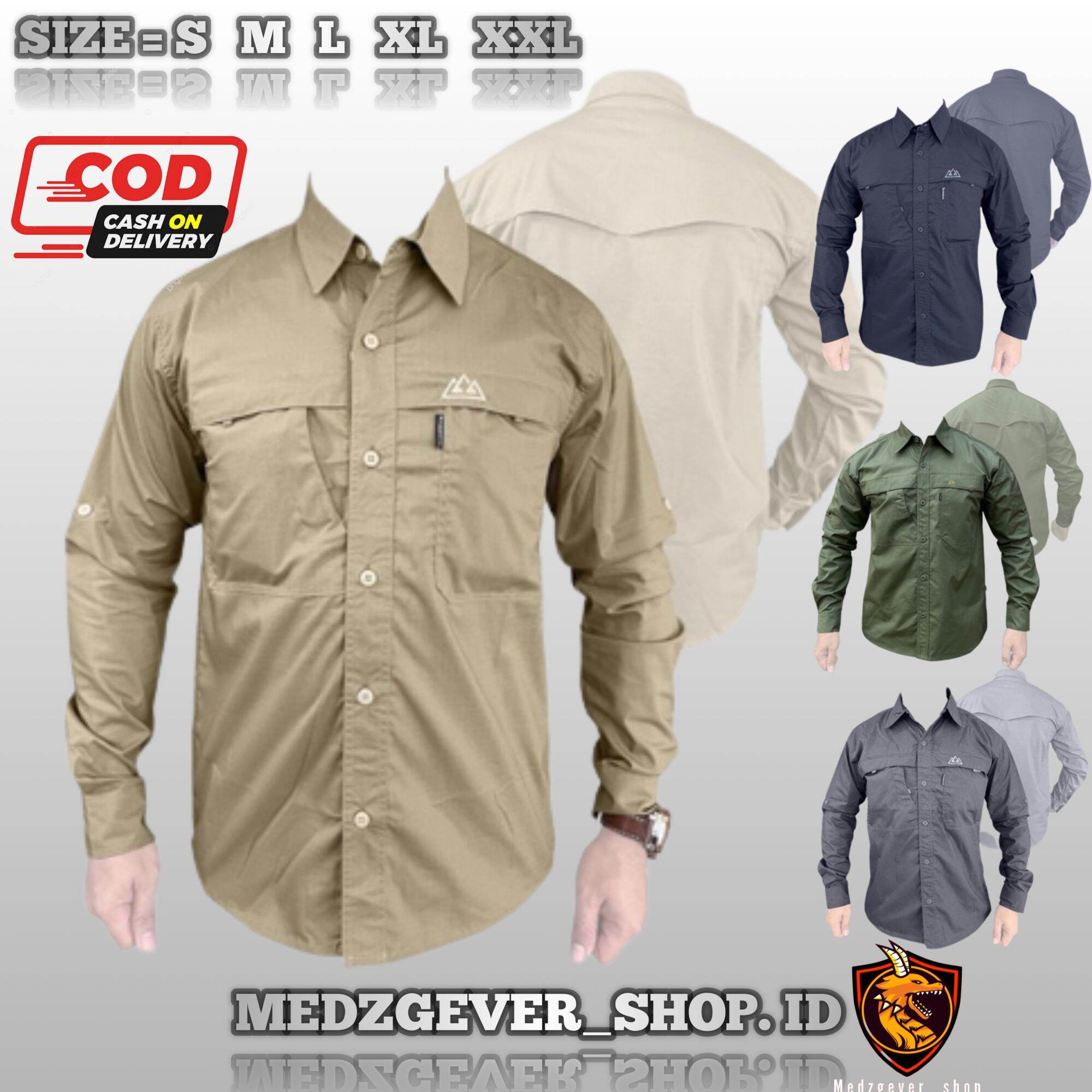 Kemeja Lapangan Pria Kemeja Outdoor Pria Kemeja PDH Kemeja Tactical ...