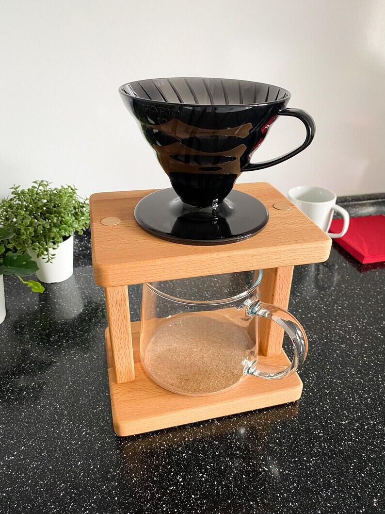 Stand Dripper Kayu Set V60 Flat Bottom Wood Coffee DIY Alat Kopi ...